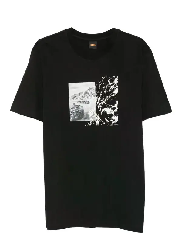 BOSS Graphic-print Short-sleeve T-shirt - Black