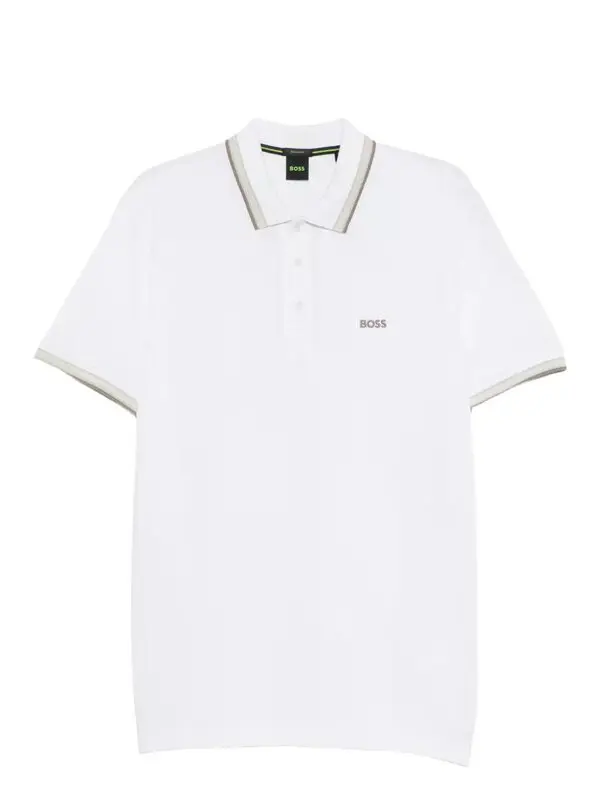 BOSS Logo-embroidered Polo Shirt - White