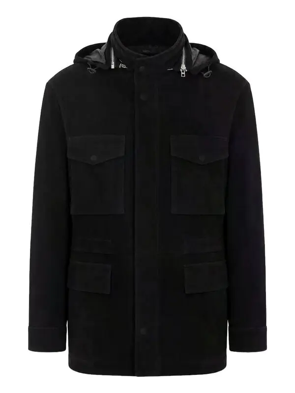 TOM FORD Hooded Suede Jacket - Black
