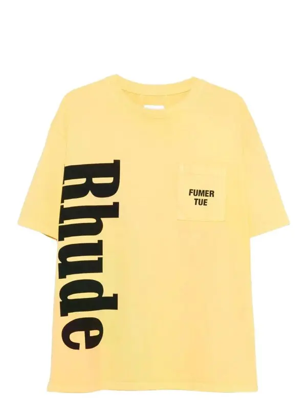 Rhude Logo-print Pocket T-shirt - Yellow