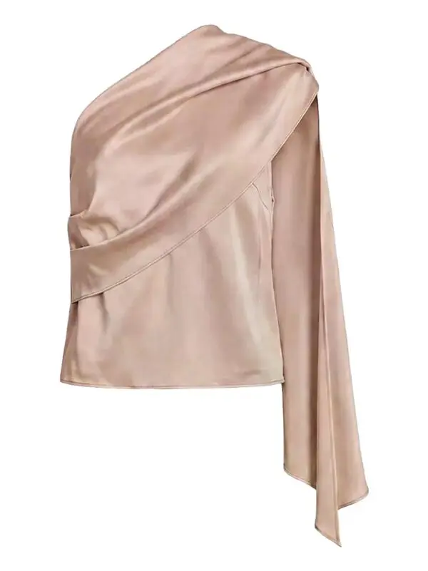 Alberta Ferretti One-shoulder Draped Blouse - Pink