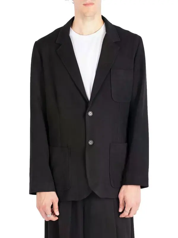 SOCIETE ANONYME Granpa Notch-lapel Cotton Blazer - Black