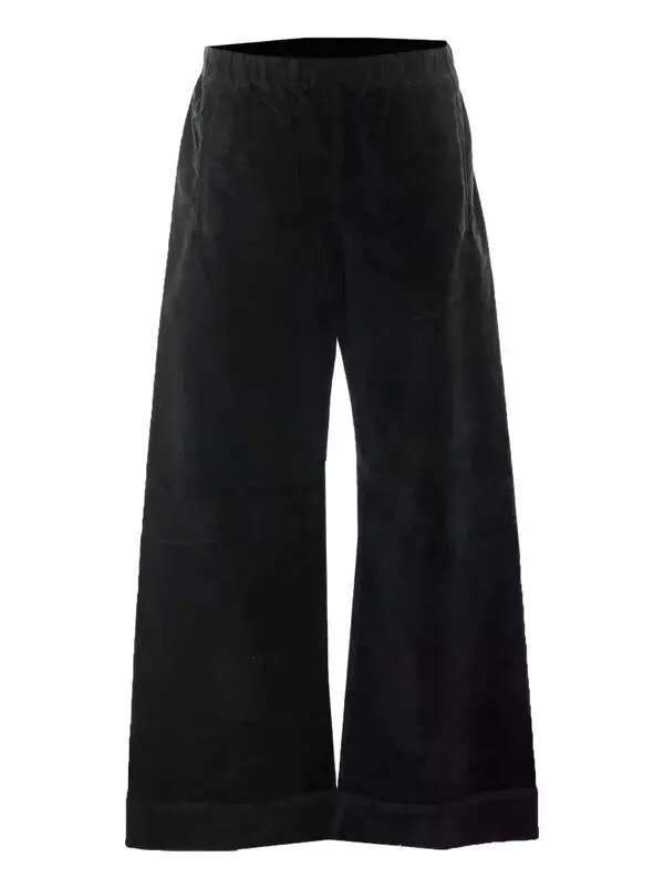 TRUE AVENUE Velvet-effect Palazzo Pants - Black