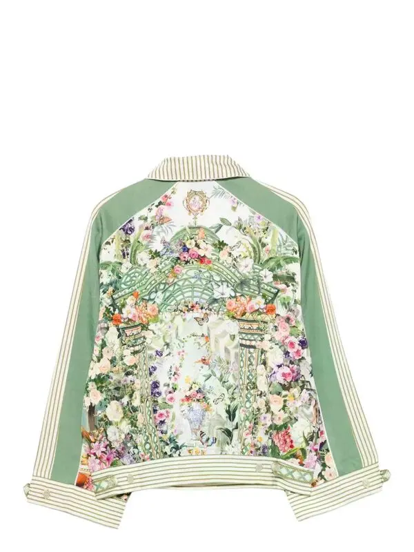 Camilla Floral Print Boxy Jacket - White