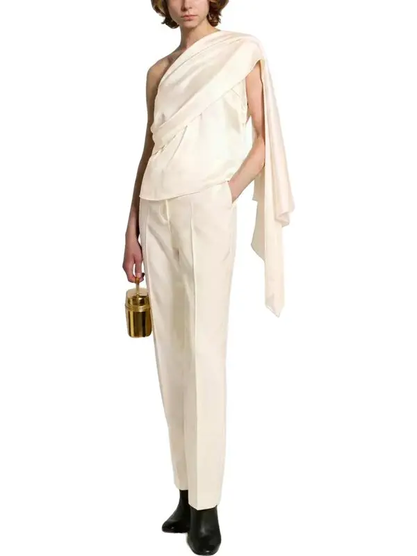 Alberta Ferretti One-shoulder Draped Blouse - White