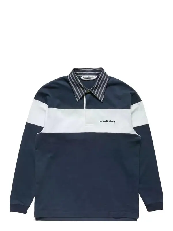 Acne Studios Striped Polo Sweatshirt - Blue