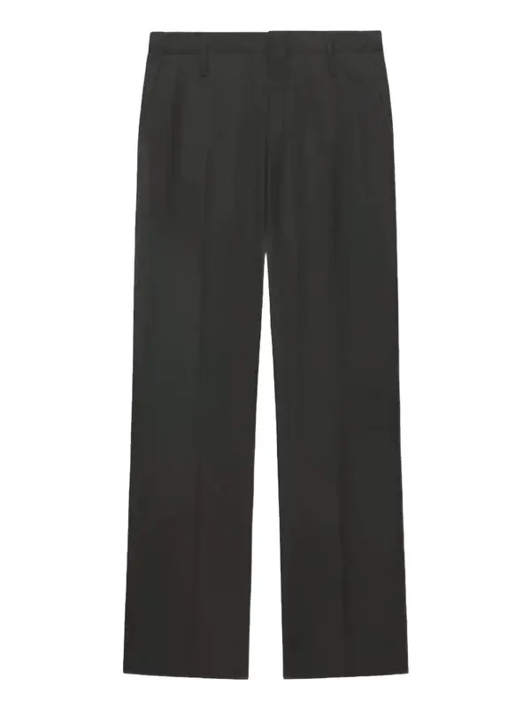 Kenzo Wool Tailored Trousers With Pleated Detail - Black