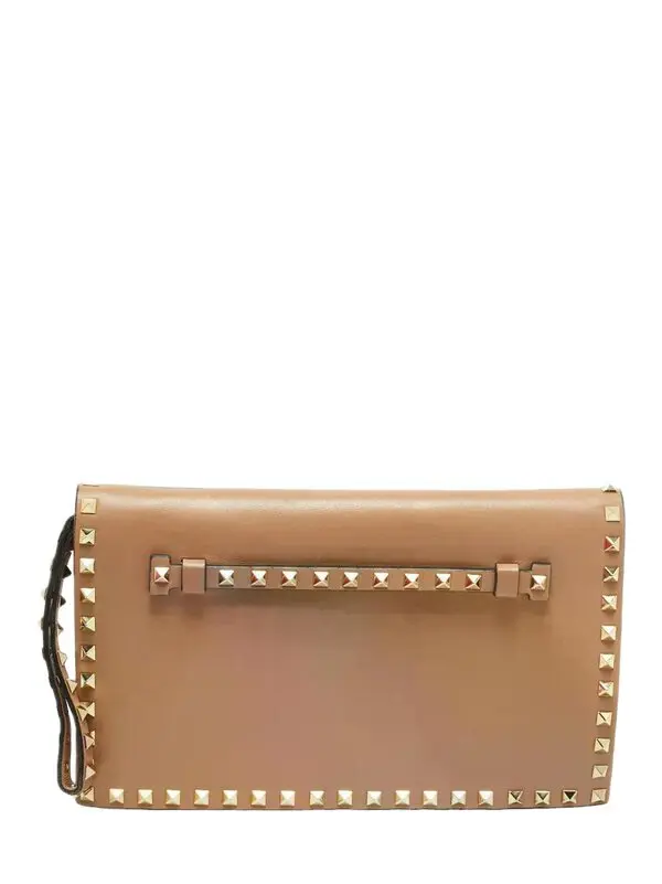 Valentino Garavani Rockstud Flap Clutch Bag - Neutrals