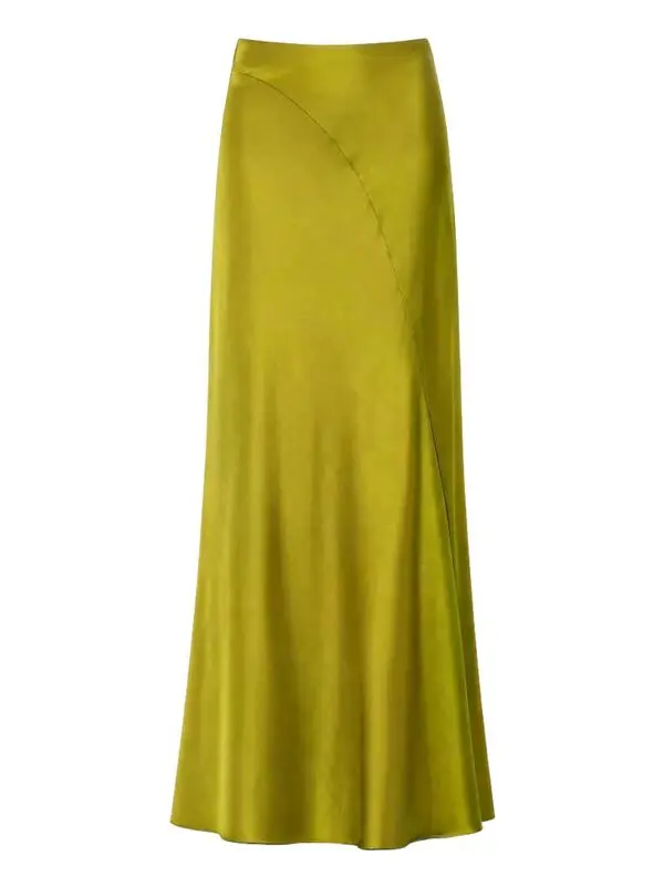 DANAME Asymmetrical Seam Maxi Skirt - Green