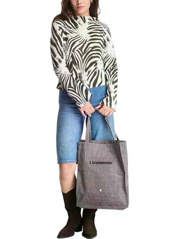 SAMSOE SAMSOE Zebra Print Long Sleeve Top - White
