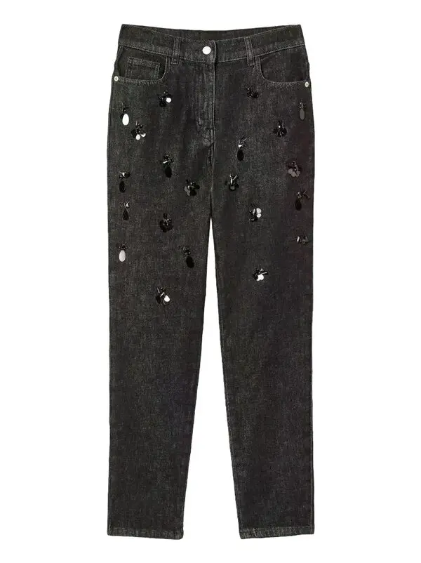 TWINSET Sequin Embellished Jeans - Black