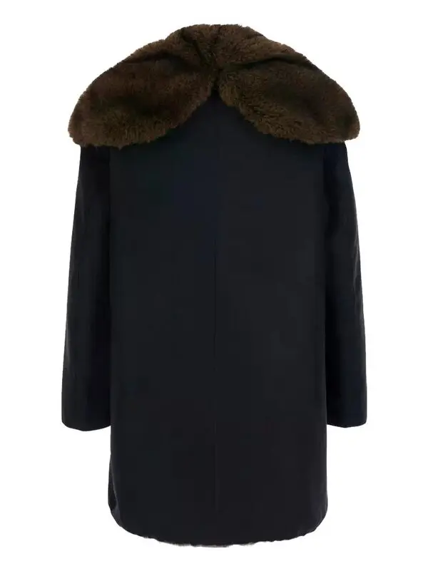 VALENTINI 1972 Single-breasted Coat With Fur Trim - Black