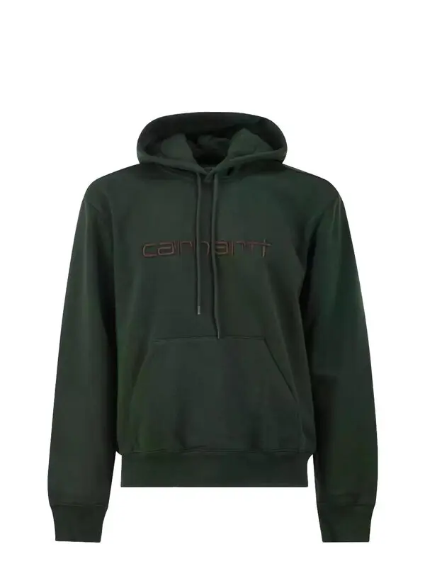 Carhartt Work In Progress Hooded Sweatshirt With Embroidered Logo - Green