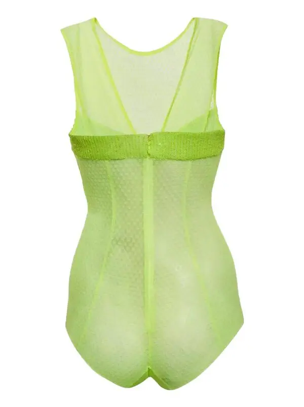 Elisabetta Franchi Sequined Sleeveless Bodysuit - Green