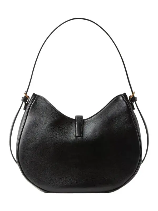 Versace Emblème Nappa Leather Shoulder Bag - Black