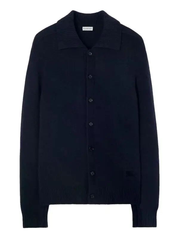 Burberry Cashmere Cardigan With Knight Motif - Blue
