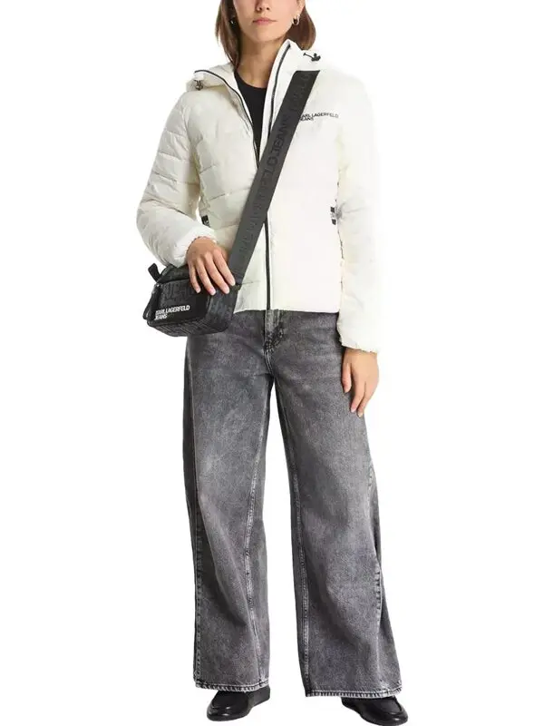 Karl Lagerfeld Quilted Logo Jacket - White