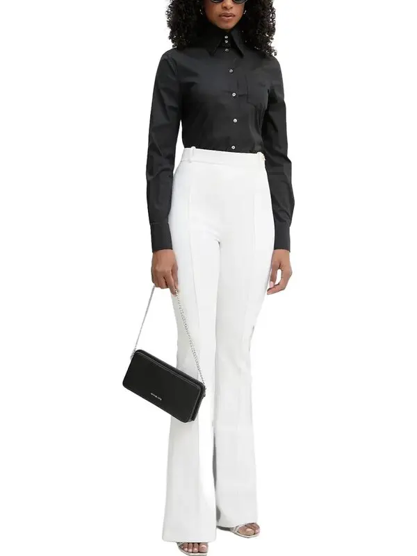 Karl Lagerfeld Logo-embroidered Chest-pocket Shirt - Black