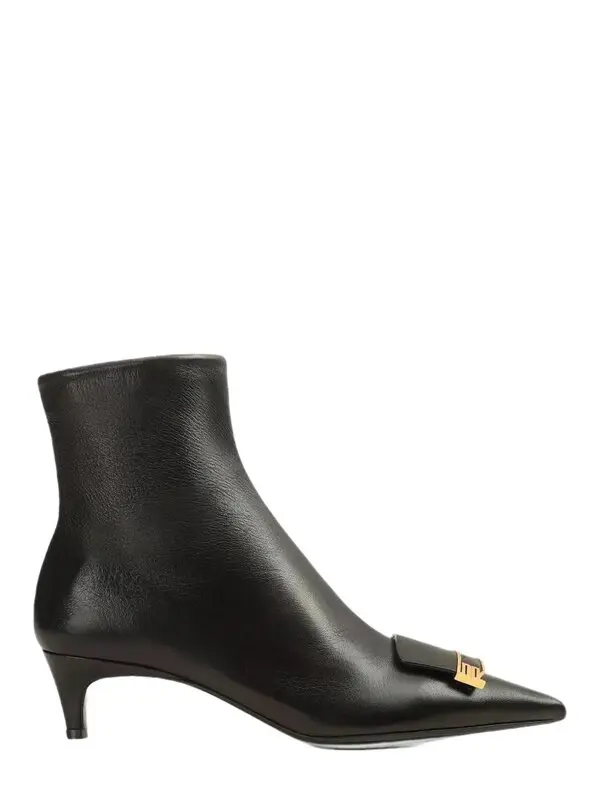 SERGIO ROSSI Ankle Boots With Buckle Detail - Black