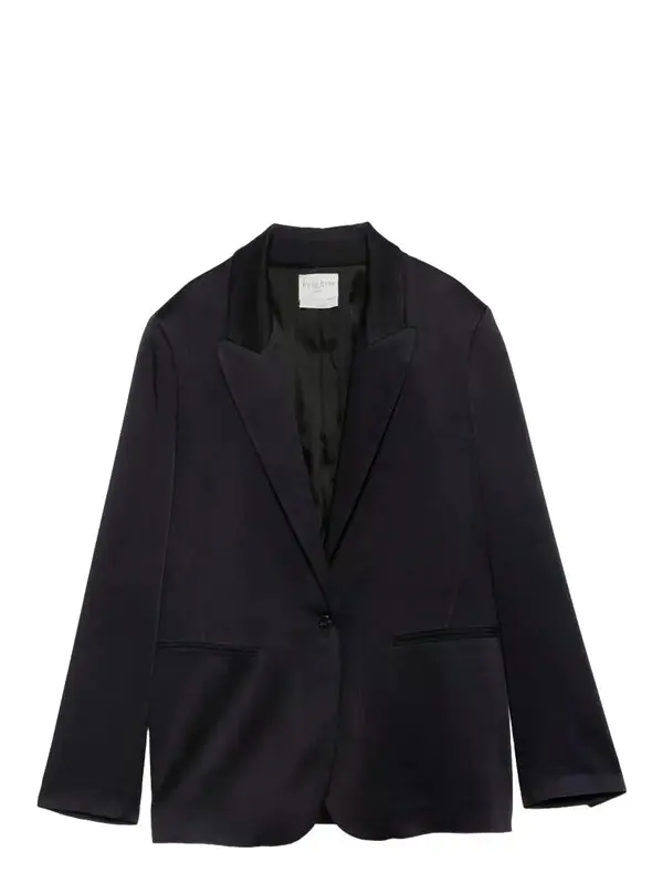 FORTE_FORTE Satin Single-breasted Blazer - Blue