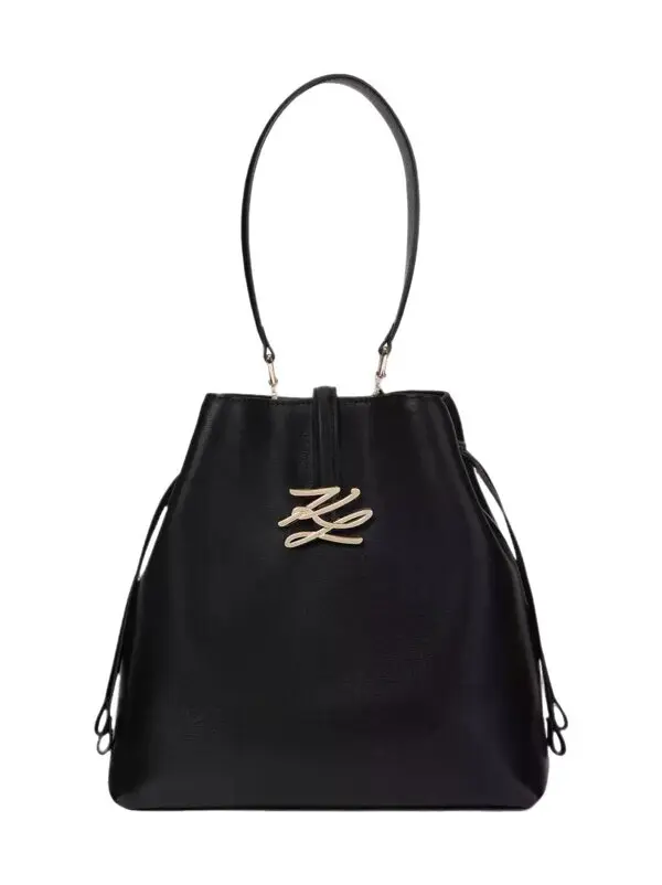 Karl Lagerfeld Medium K/autograph Drop Bucket Bag - Black