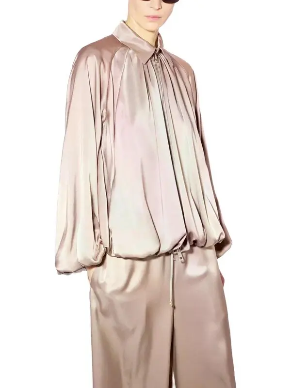 Liviana Conti Gathered Zip-up Bomber Jacket - Pink