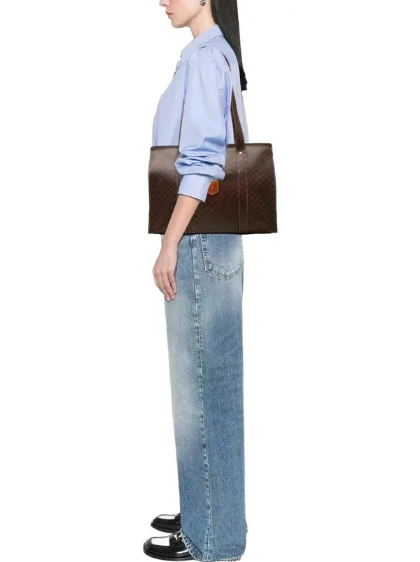 Celine 1996 Macadam Coated Canvas Tote Bag - Brown