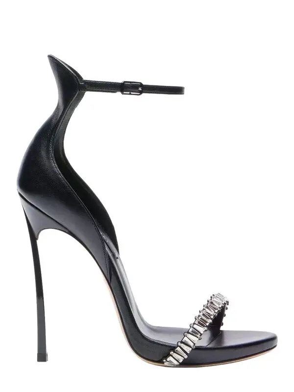 Casadei Rhinestone Embellished Blade Stiletto Sandals - Black