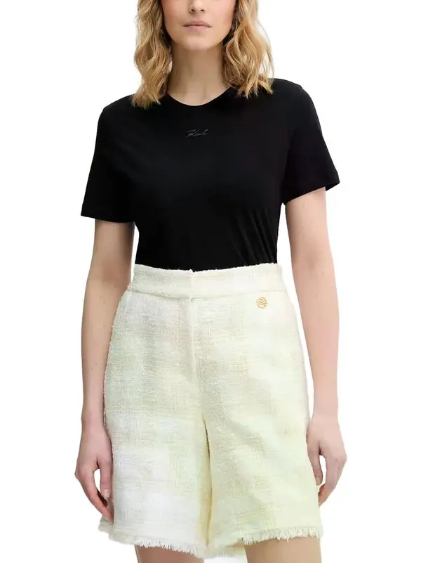 Karl Lagerfeld Logo-embroidered T-shirt - Black