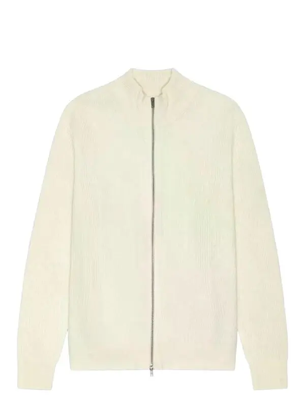 LES DEUX Ribbed Zip-up Jacket - White