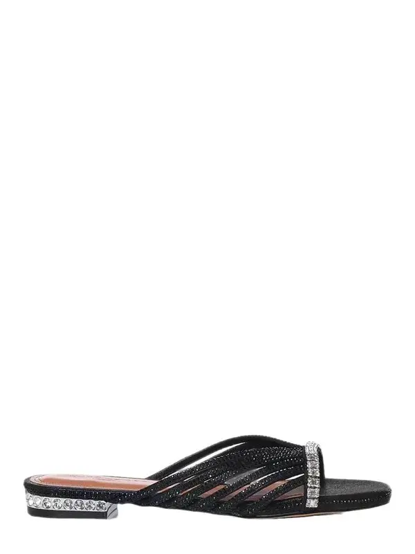 Kurt Geiger Crystal Embellished Flat Mules - Black