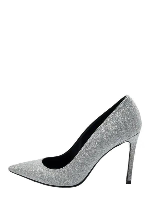 Balmain Daphne Pointed-toe Glitter Pumps - Grey