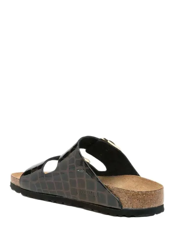 BIRKENSTOCK Arizona Croc-effect Buckle-fastening Sandals - Brown
