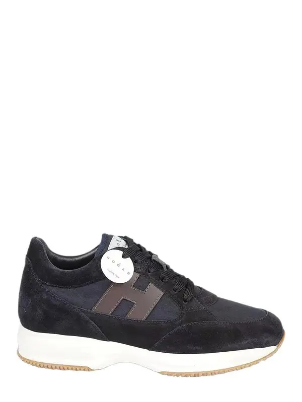 Hogan Panelled Logo Patch Sneakers - Blue