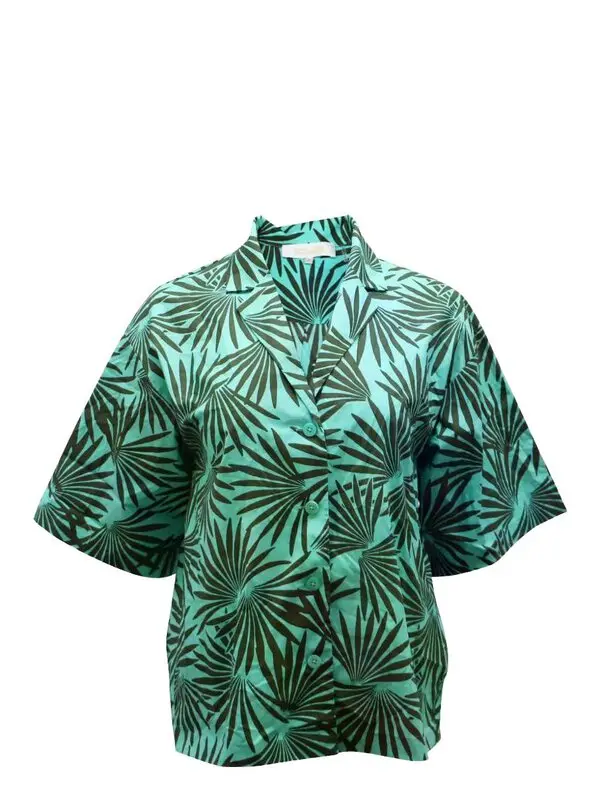 Diane Von Furstenberg Tropical Print Shirt - Blue