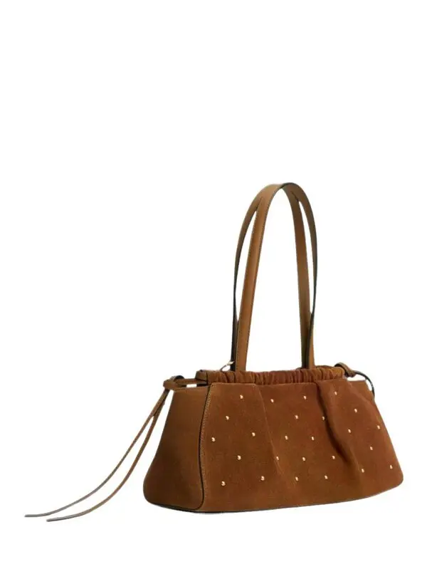Tommy Hilfiger Studded Ruched Tote Bag - Brown