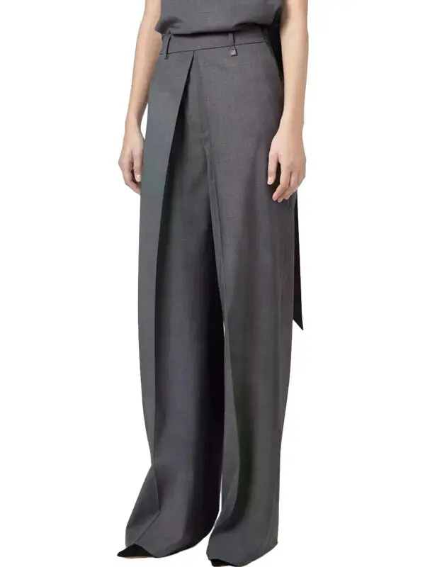 Giuseppe Di Morabito Wrap-detail Wide-leg Trousers - Grey