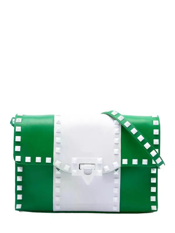 Valentino Garavani Medium Leather Rockstud Crossbody Bag - White