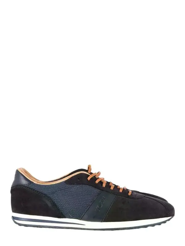 TOD'S Navy Suede And Mesh Lace-up Sneakers - Blue