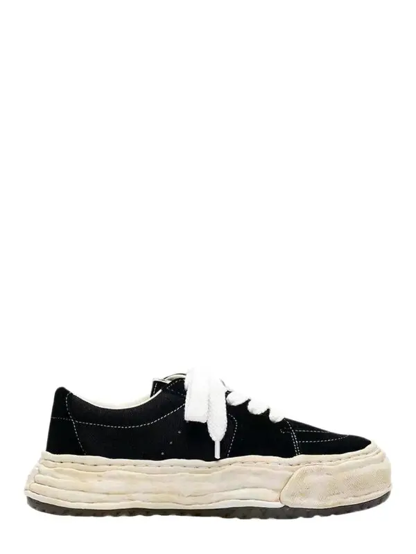 Mihara Yasuhiro Eric Og Sole Overdyed Mix-material Low-top Sneakers - Black