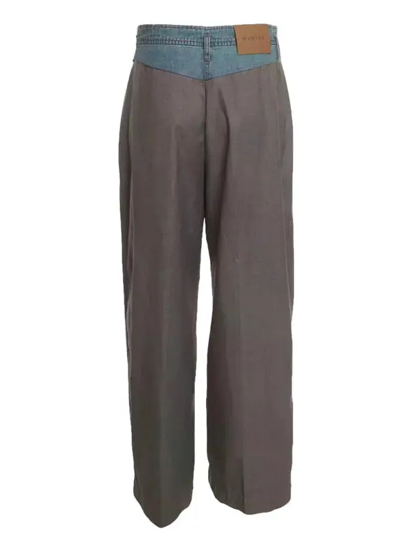 Munthe Denim Waistband Pleated Trousers - Grey