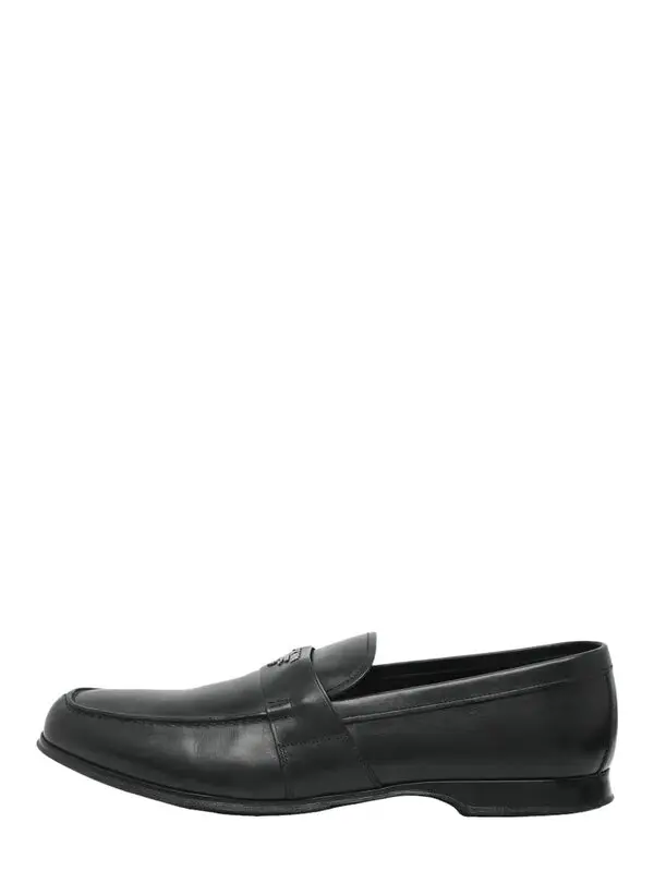 Prada Logo-embellished Leather Loafers - Black