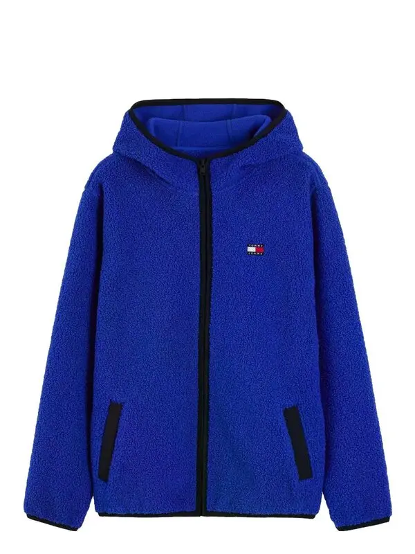 Tommy Hilfiger Borg-fleece Logo Patch Jacket - Blue