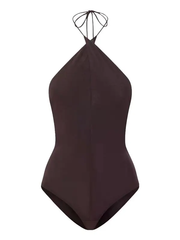 Alex Perry Cross-tie Halterneck Bodysuit - Brown