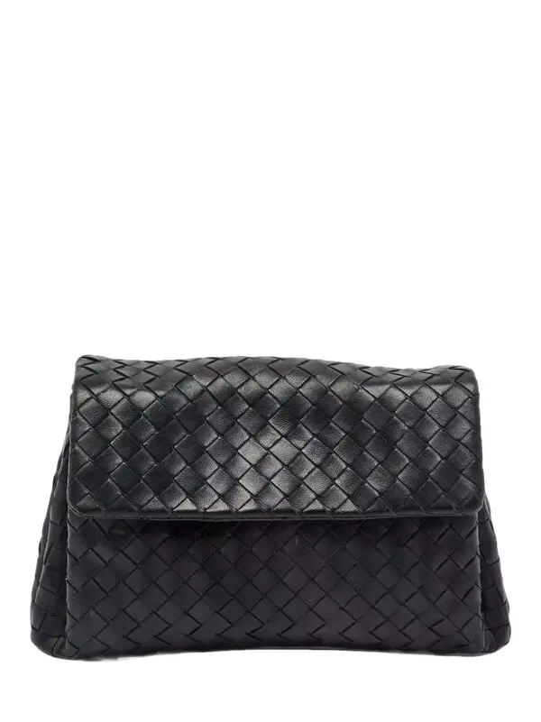 Bottega Veneta Intrecciato Leather Clutch Bag - Black