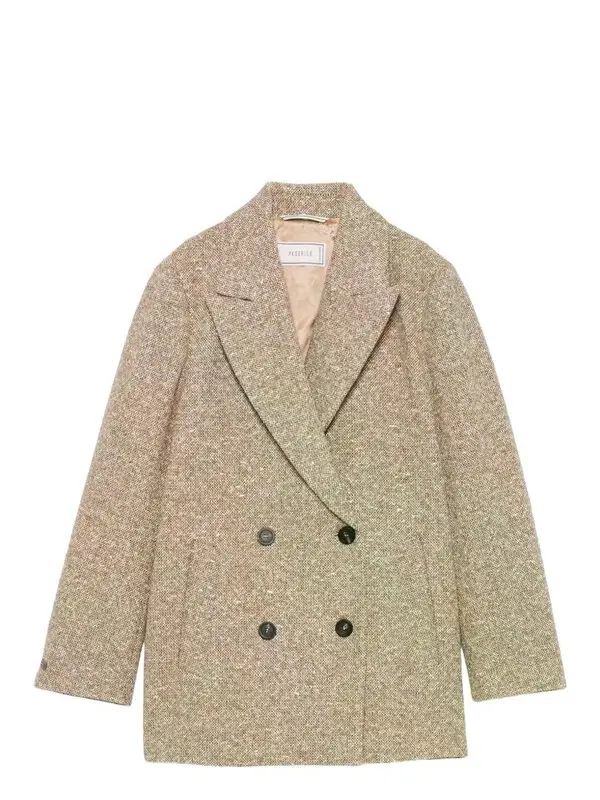 Peserico Double-breasted Tweed Blazer - Neutrals