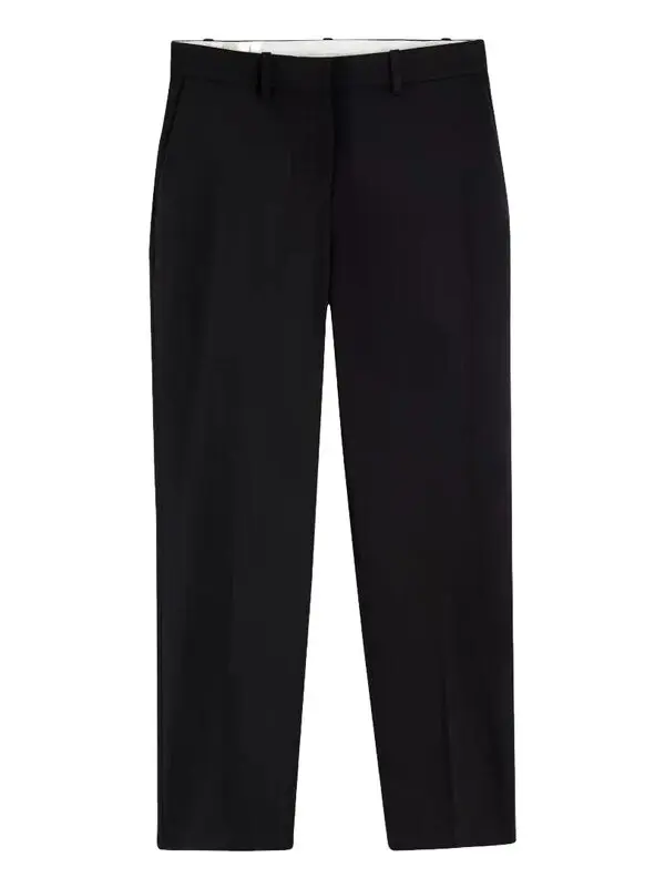 Tommy Hilfiger Logo Plaque Pressed-crease Trousers - Black