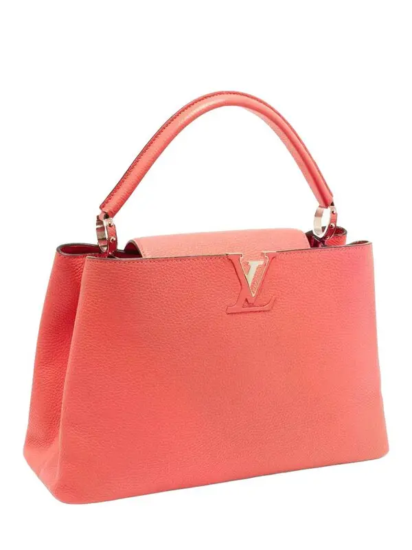 LOUIS VUITTON 2015 Mm Capucines Leather Tote Bag - Pink