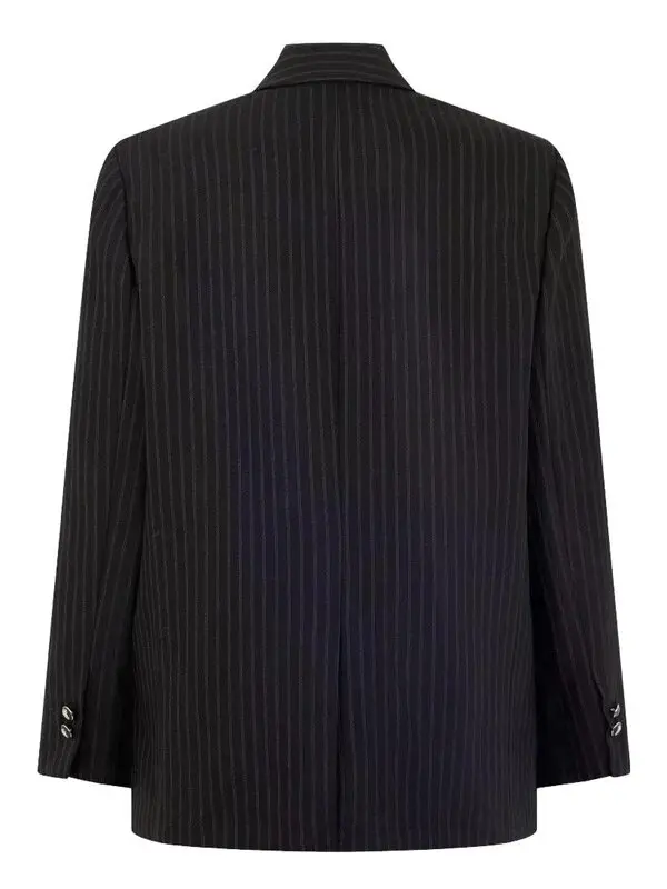 Elisabetta Franchi Striped Notched Lapel Blazer - Black