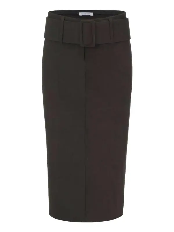 Patrizia Pepe Belted Pencil Midi Skirt - Green